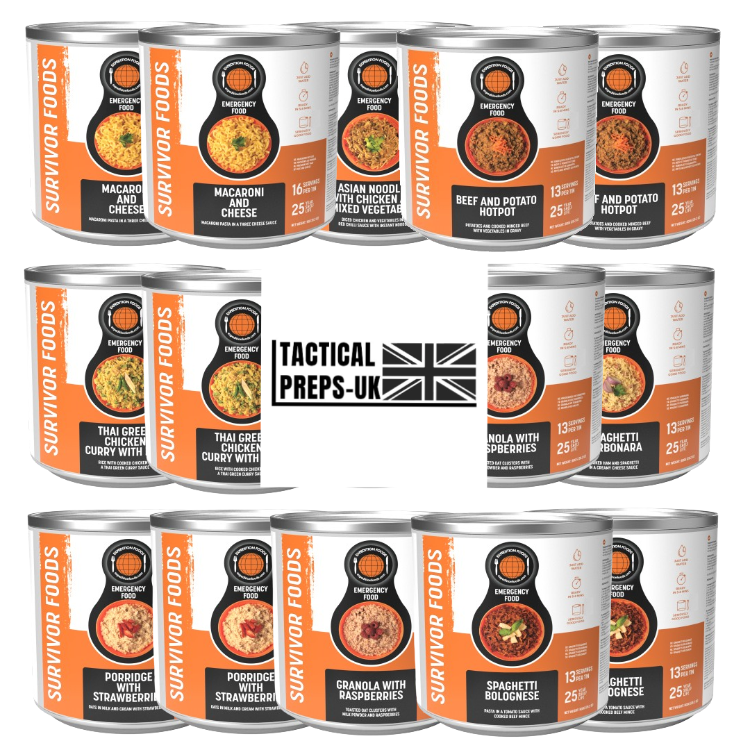 Survival Foods - Long term emergency prepper foods - 25 yr shelf life – Tactical Preps UK