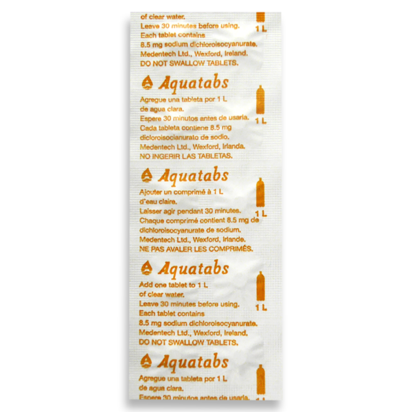 AquaTabs 8.5mg - 100 Water Purification Tablets (1-2L) – Tactical Preps UK